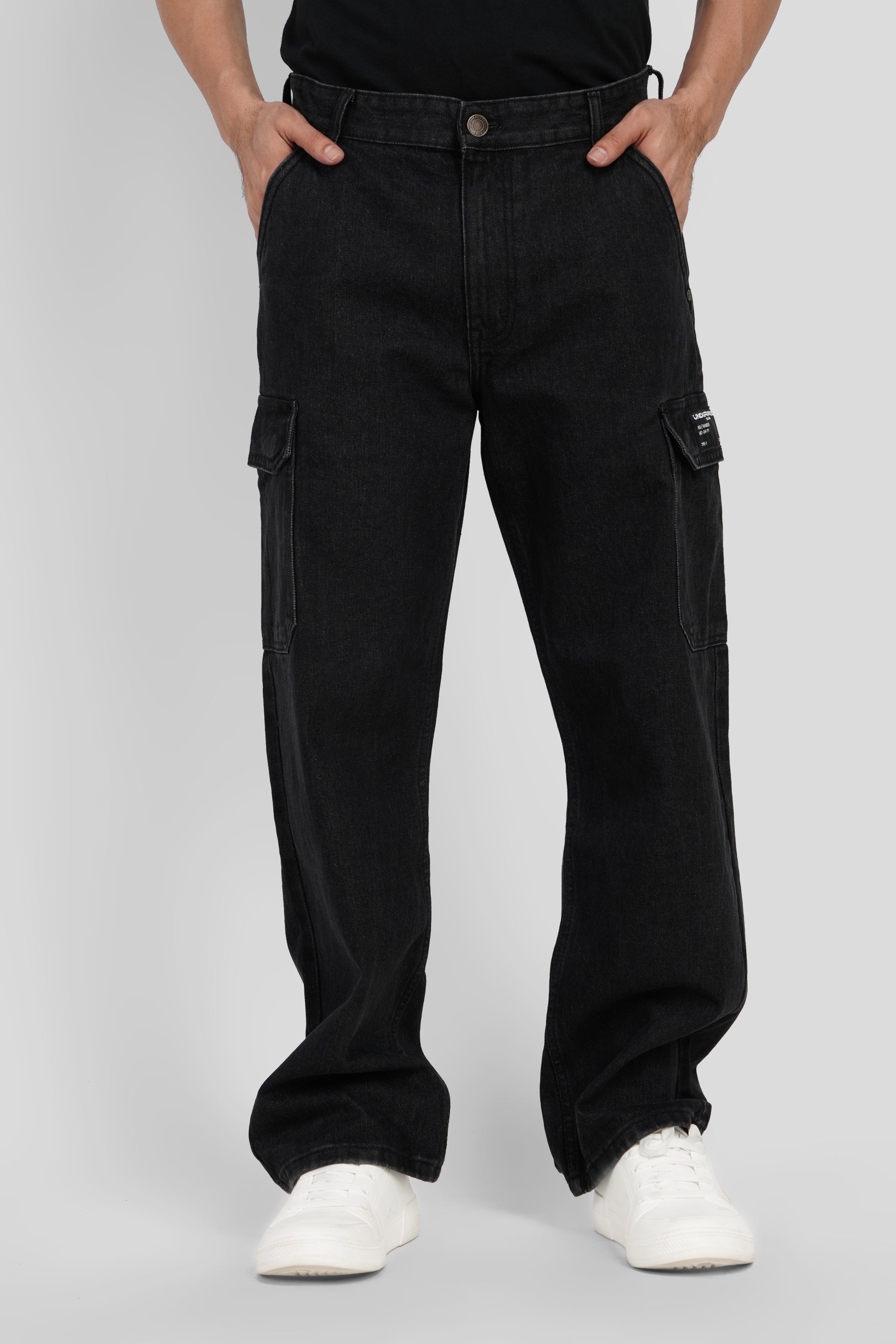 Shop Jet Black Cargo Jeans For Men