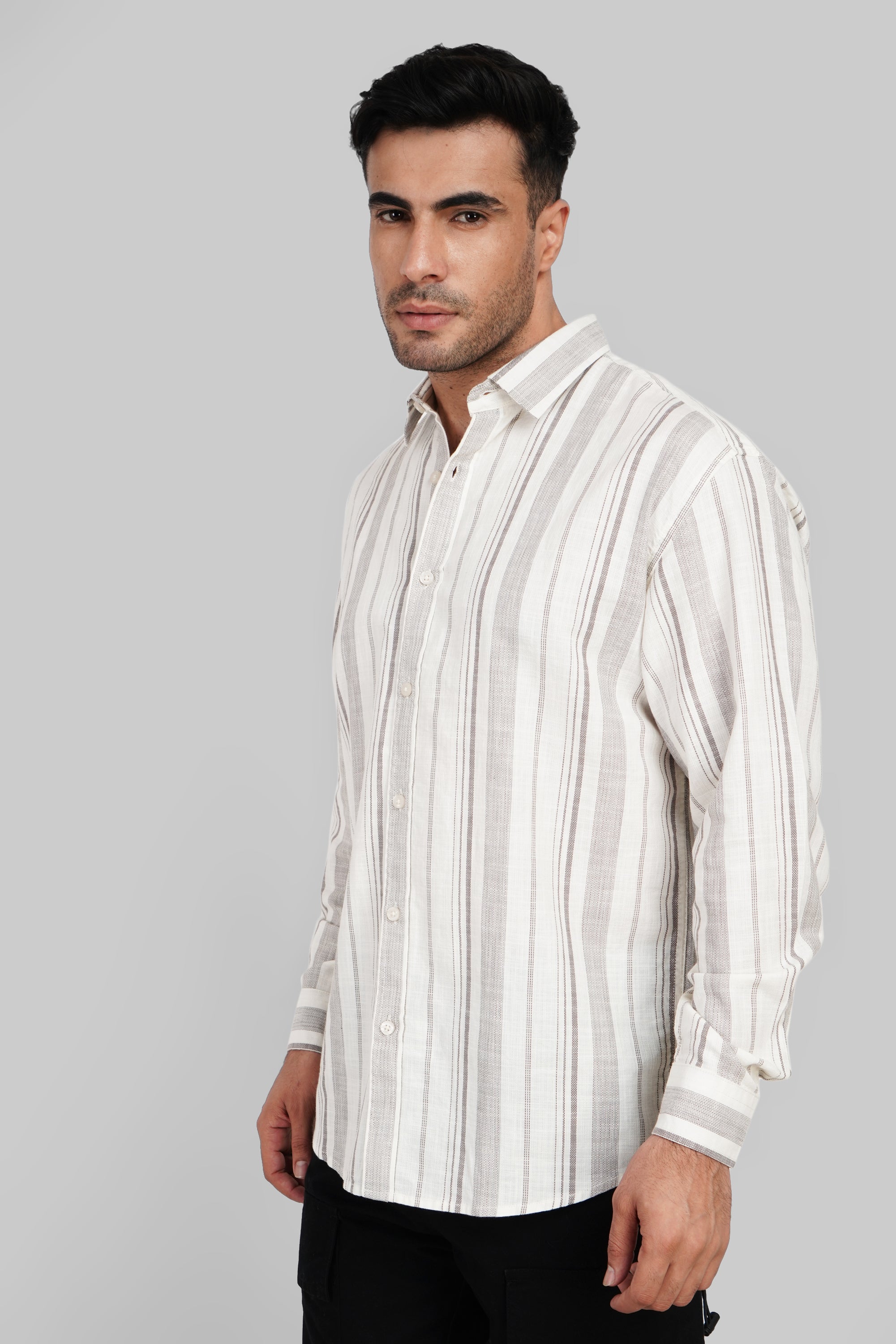 Shop Light Brown Striped Shirt