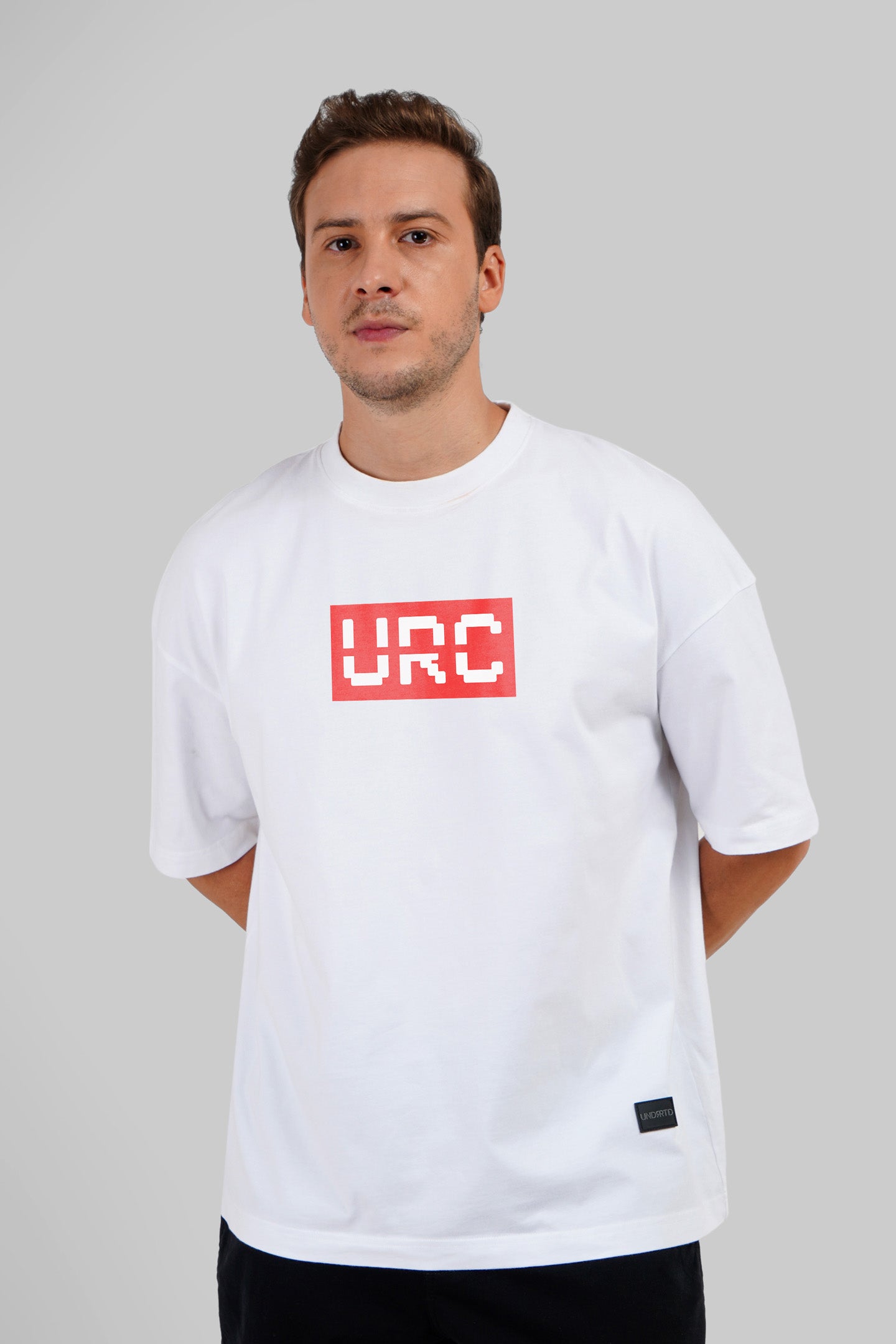 Shop URC Logo White Baggy Fit T-Shirt Men